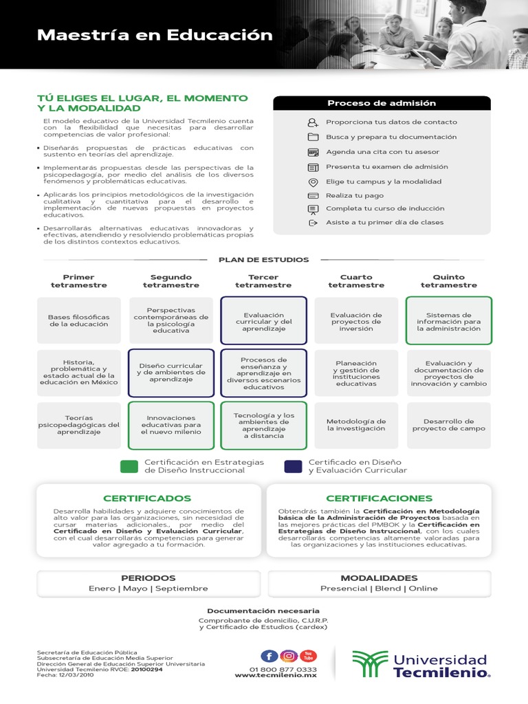 Maestría en Educacion | PDF | Aprendizaje | Plan de estudios