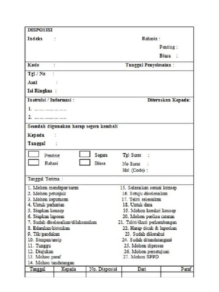 CAra Mengisi Lembar Disposisi | PDF