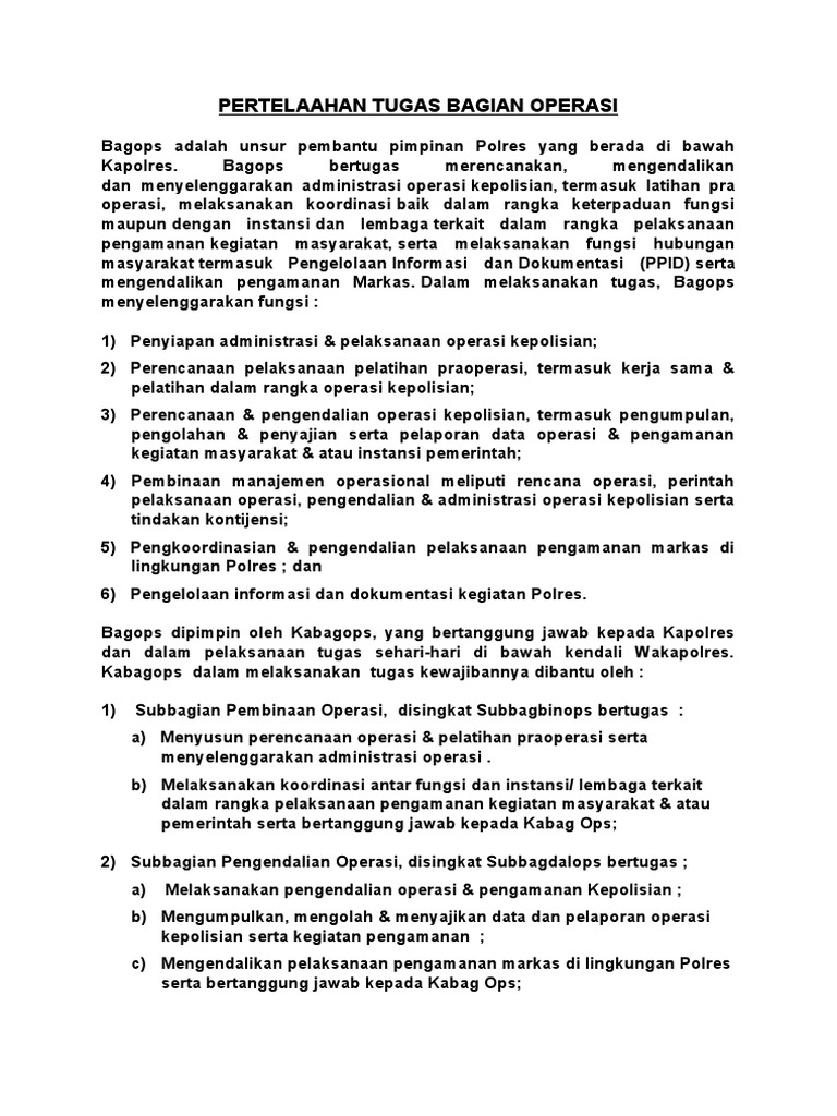 Pertelaahan Tugas Bagops | PDF