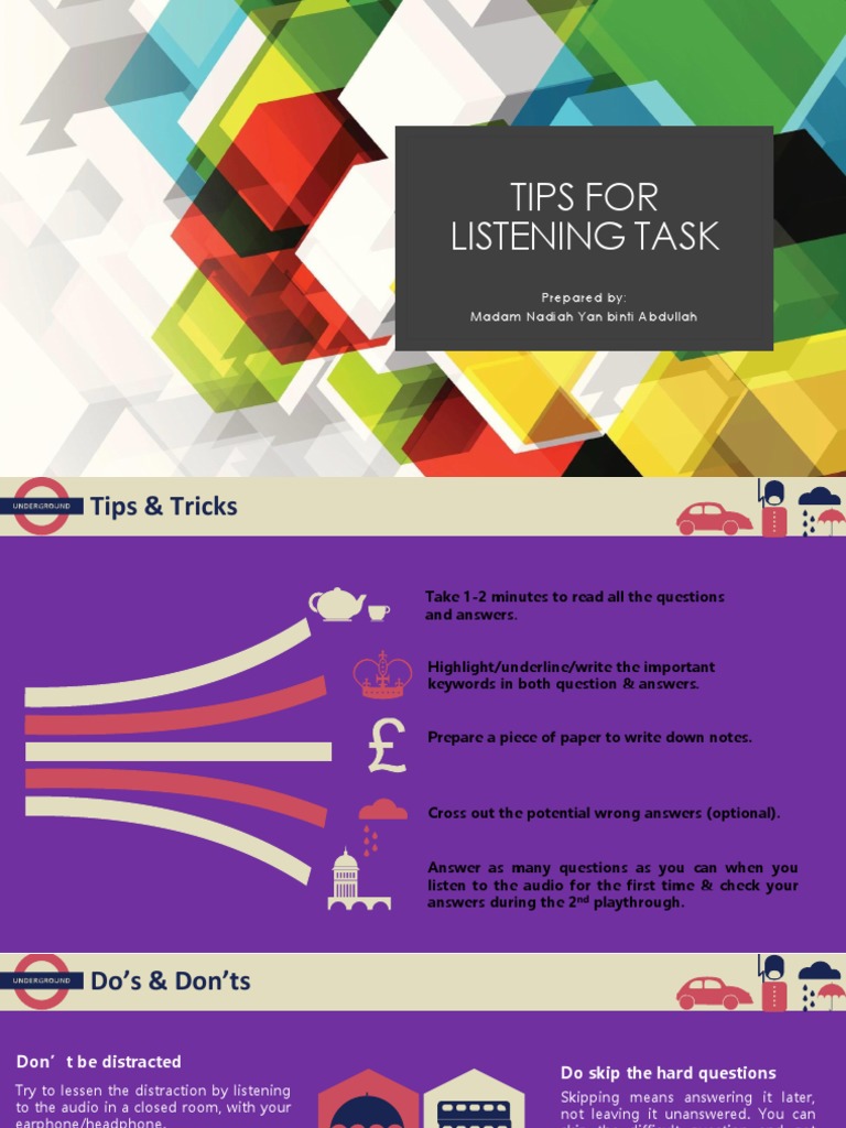 Tips For Listening Task | Download Free PDF | Cognition