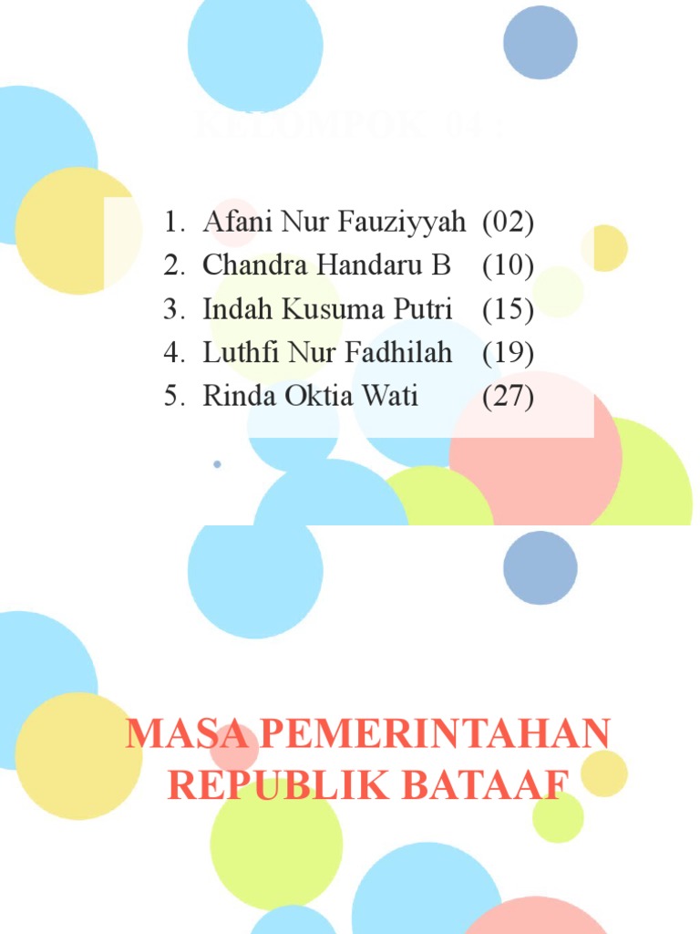 Masa Pemerintahan Republik Bataaf | PDF | Sejarah