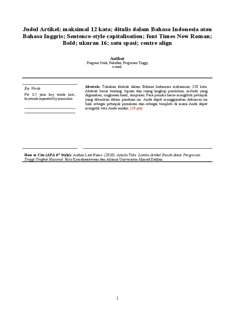 Template Artikel Ilmiah | PDF