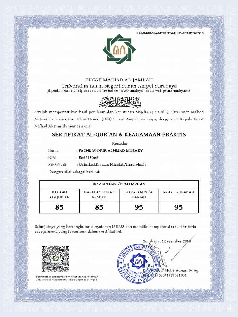 BTQ Sertifikat | PDF
