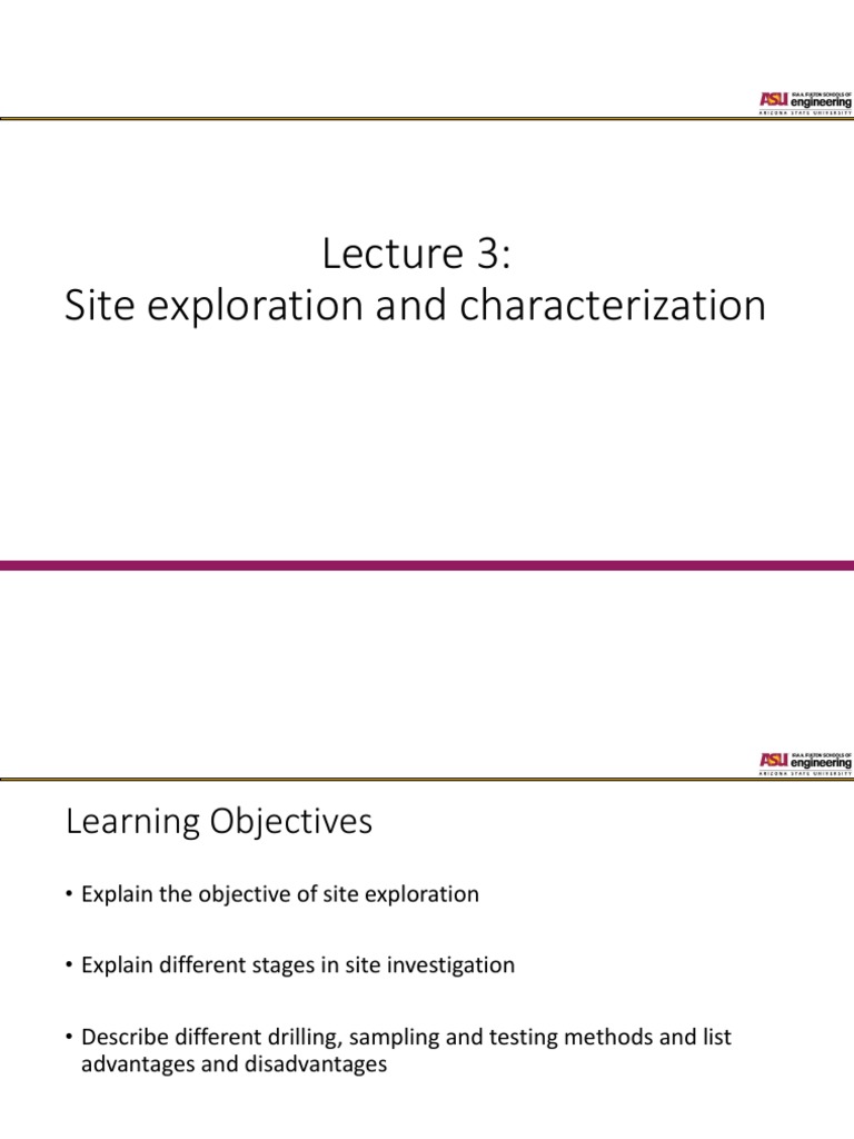 Lec 3 - Site Exploration and Characterization F22 | PDF | Seismology ...