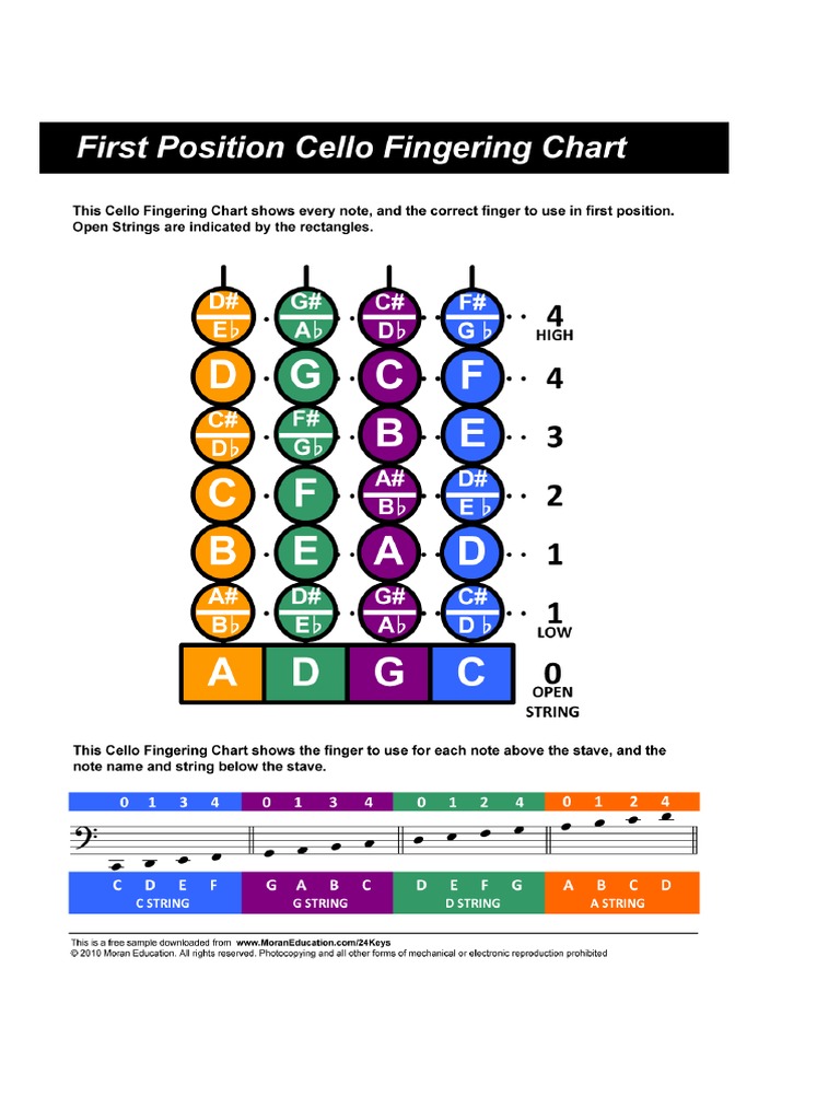 Cello Fingering Chart | PDF