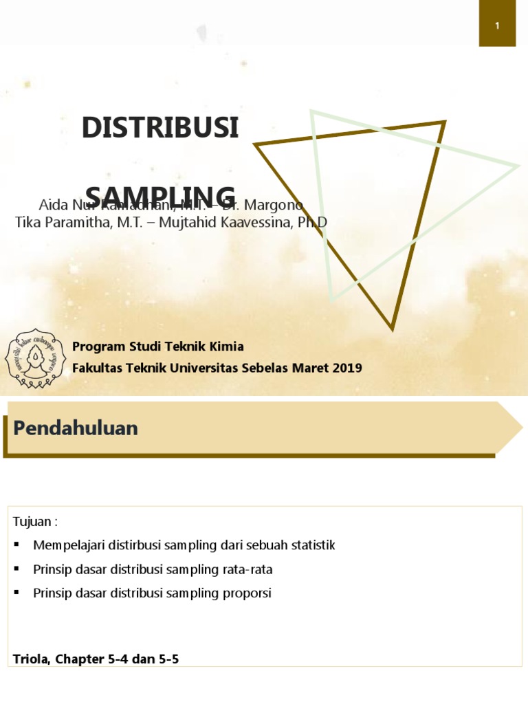 Prinsip Distribusi Sampling Statistika | PDF