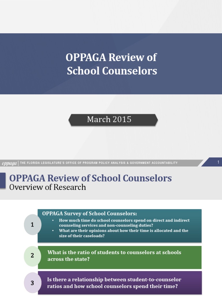 PowerPoint Presentation OPPAGA - Review of Florida School Counselors ...