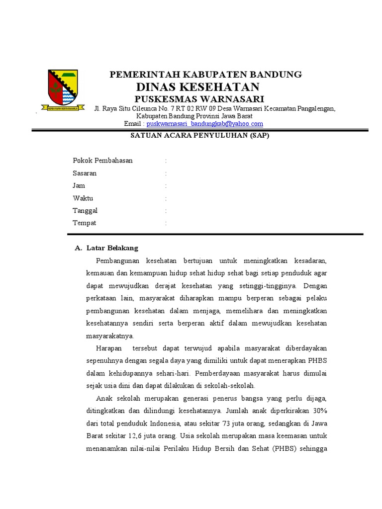 Penyuluhan PHBS di Sekolah | PDF