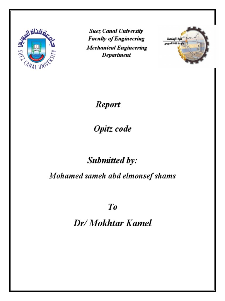 Mechanical Engineering Report on Opitz Coding System | PDF