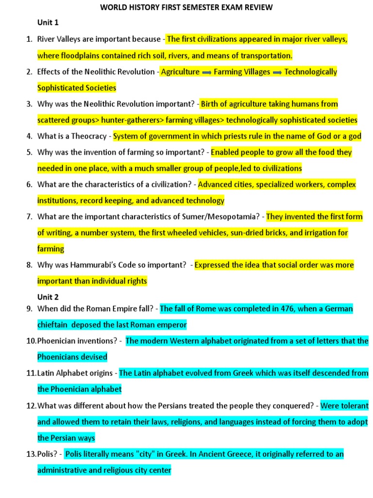 World History Final Review 2022 | PDF | Byzantine Empire | Ancient Rome