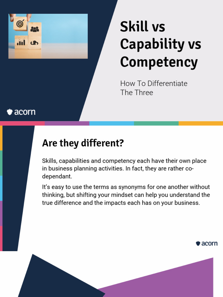 Skill Vs Capability Vs Competency | PDF | Skill | Competence (Human ...