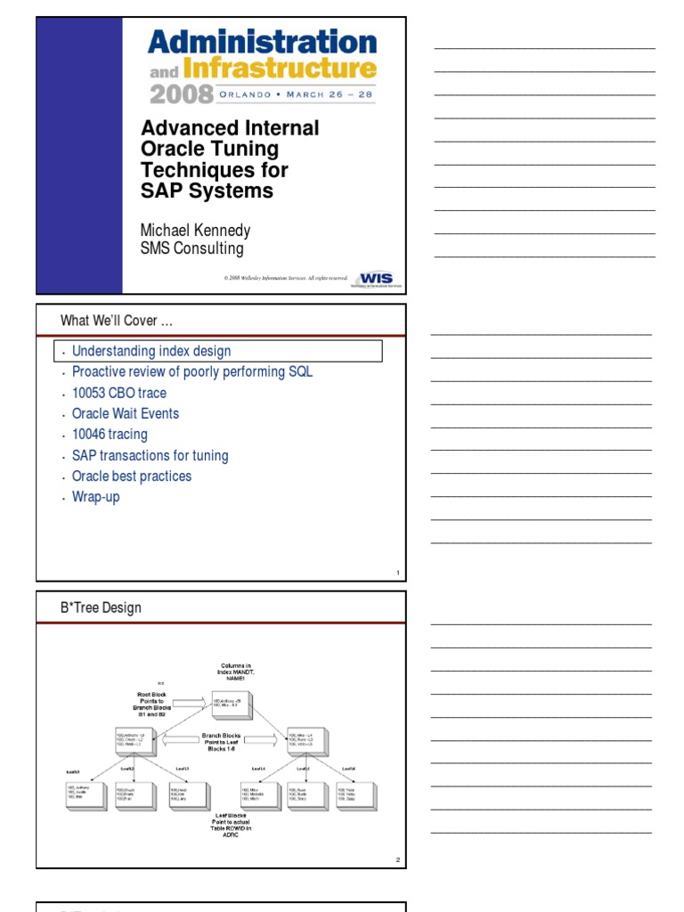 Advanced Internal Oracle Tuning Techniques For SAP Systems: Michael Kennedy SMS Consulting | PDF ...