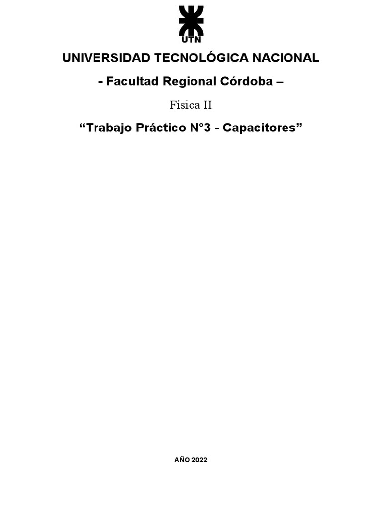 TP N°3 - Capacitores | PDF | Condensador | Electricidad