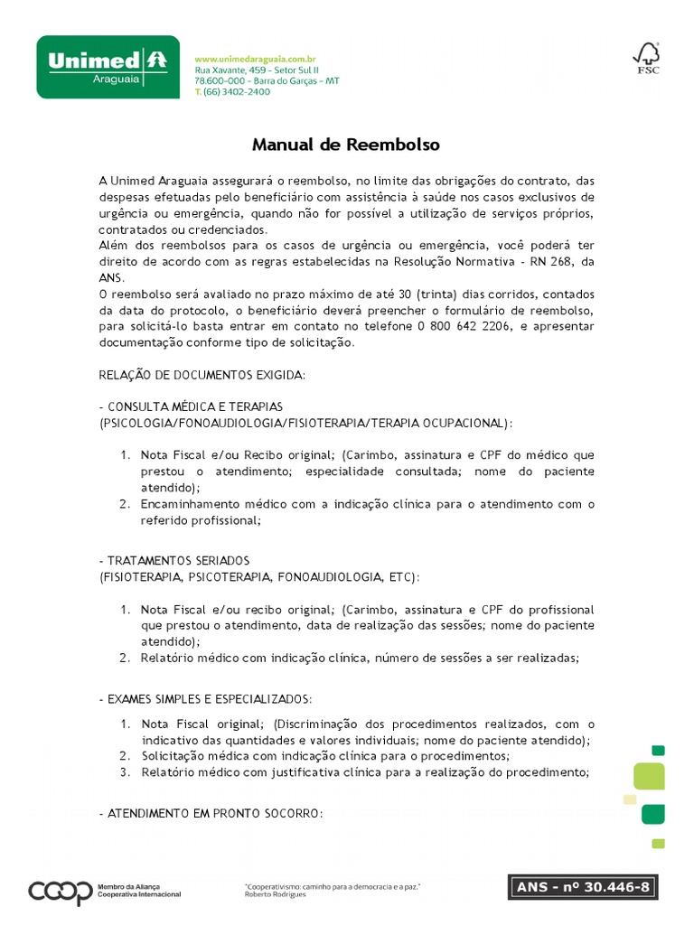 Manual de Reembolso | PDF | Recibo | Psicoterapia
