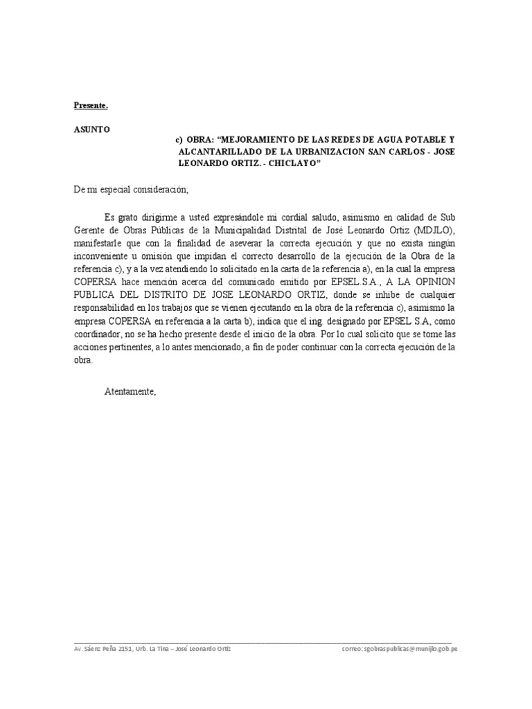 Carta - Modelo | PDF