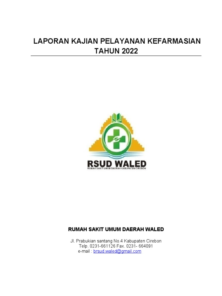 Kajian Pelayanan Kefarmasian RSUD Waled 2022 | PDF | Kesehatan Holistik