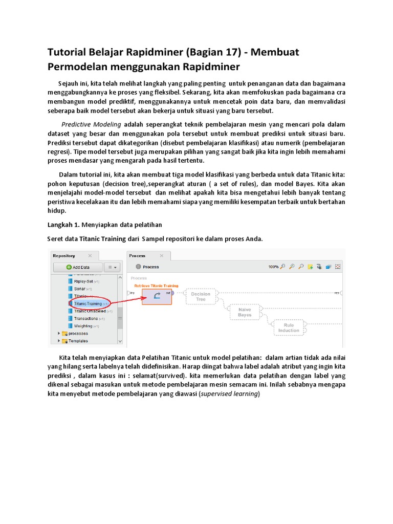 Model Prediktif Titanic dengan RapidMiner | PDF | Komputer