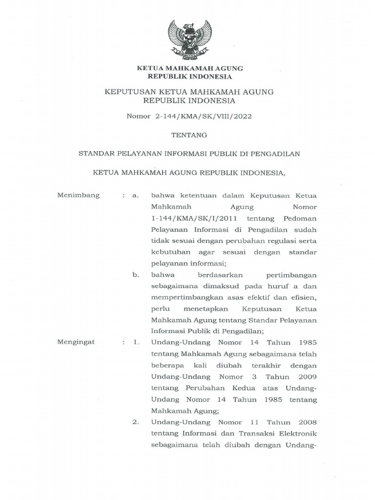 SK Kma Nomor 2-144 Kma SK Viii 2022 | PDF