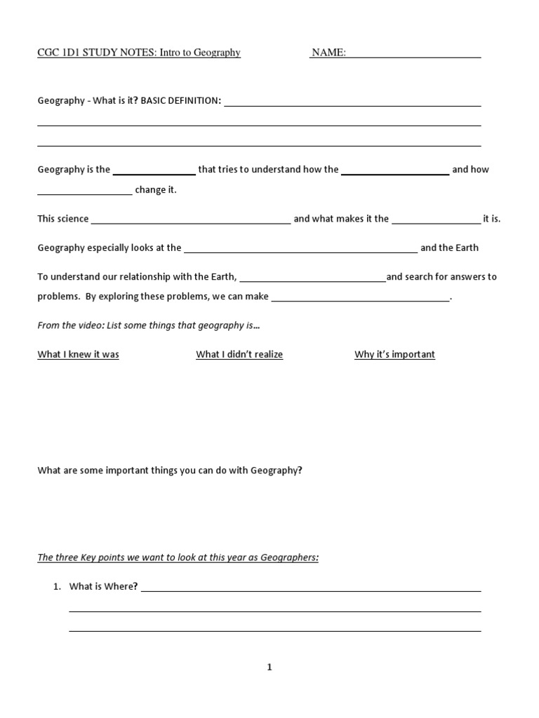 2 - CGC 1d1 Study-Lecture Notes 1 & Diagnostic Assignment - Intro To ...