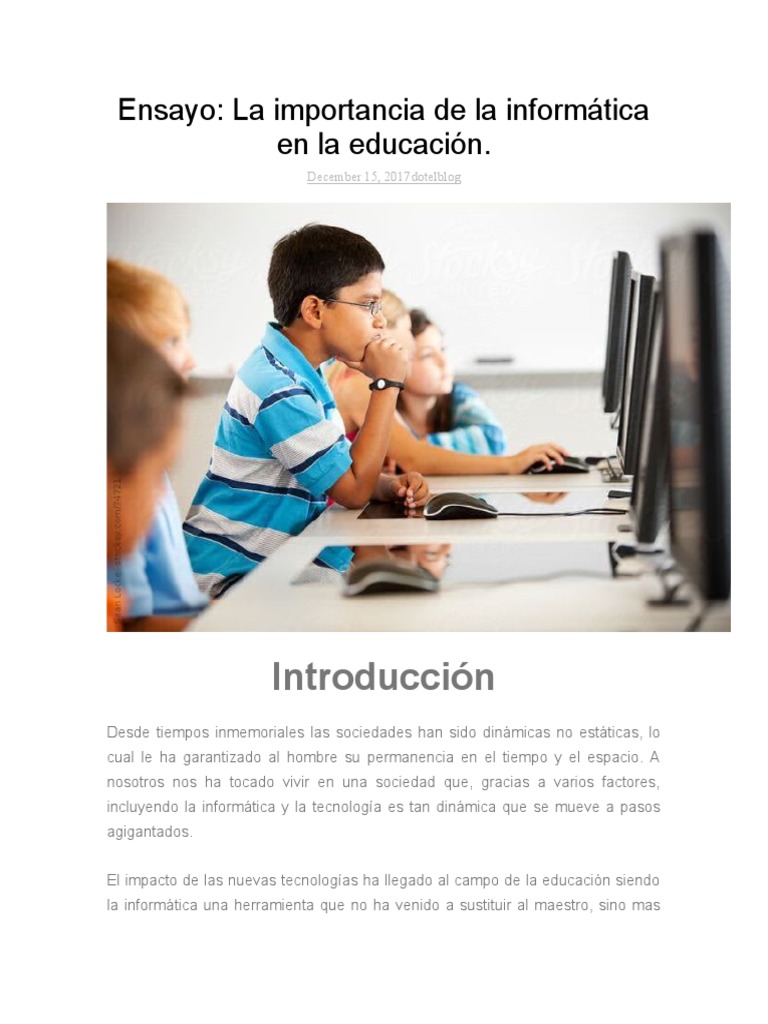 Ensayo La Importancia de La Informatica en La Educacion | PDF | Método de enseñanza | Informática