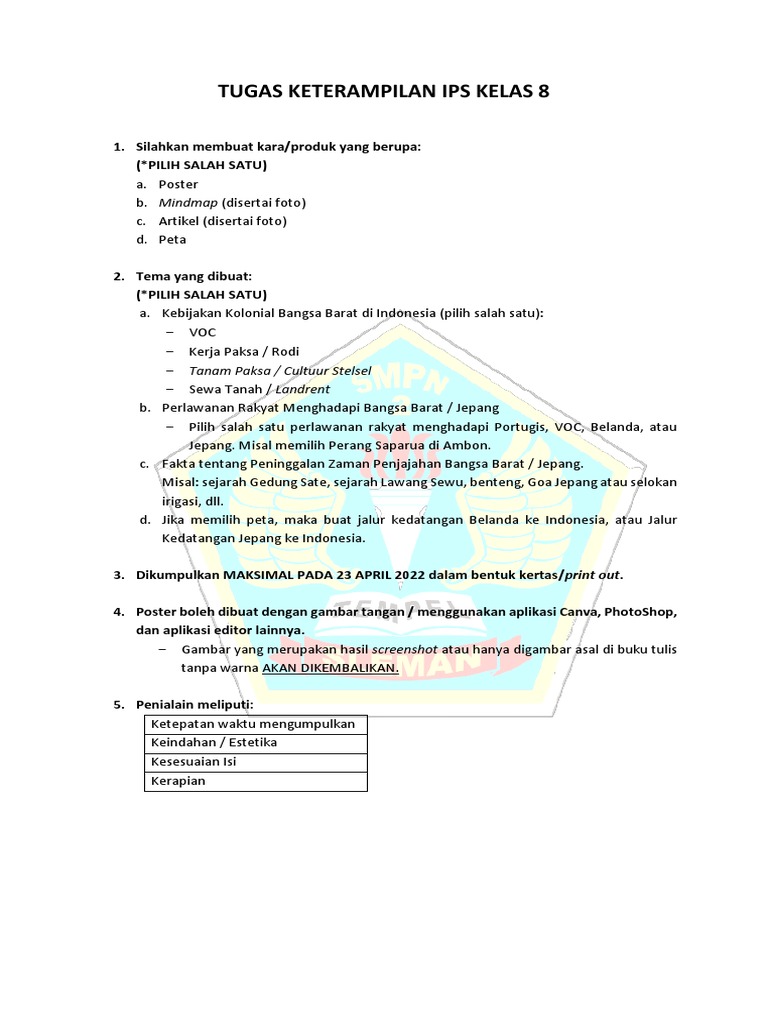 Tugas Keterampilan Ips Kelas 8 | PDF