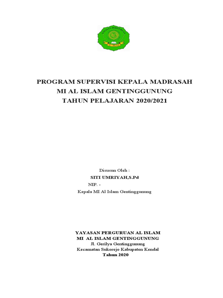 Program Supervisi Kepala Madrasah | PDF