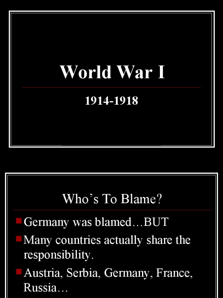 World War I PowerPoint | PDF | World War I | Allies Of World War I