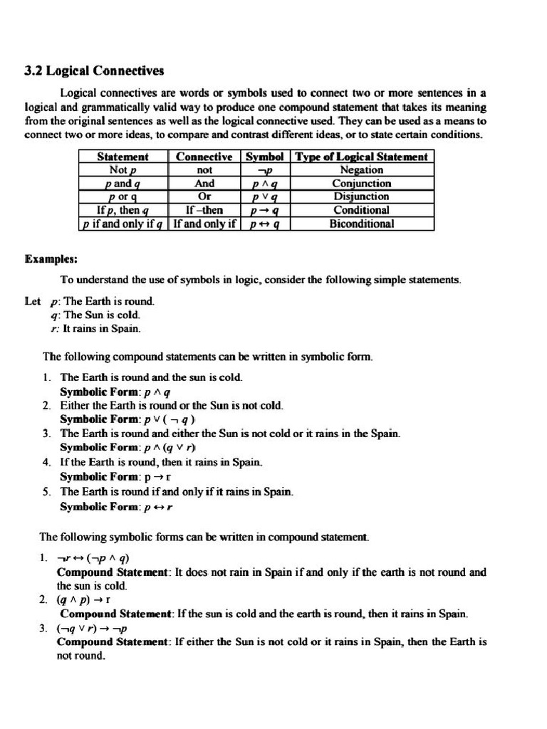 Logical Connectives | PDF