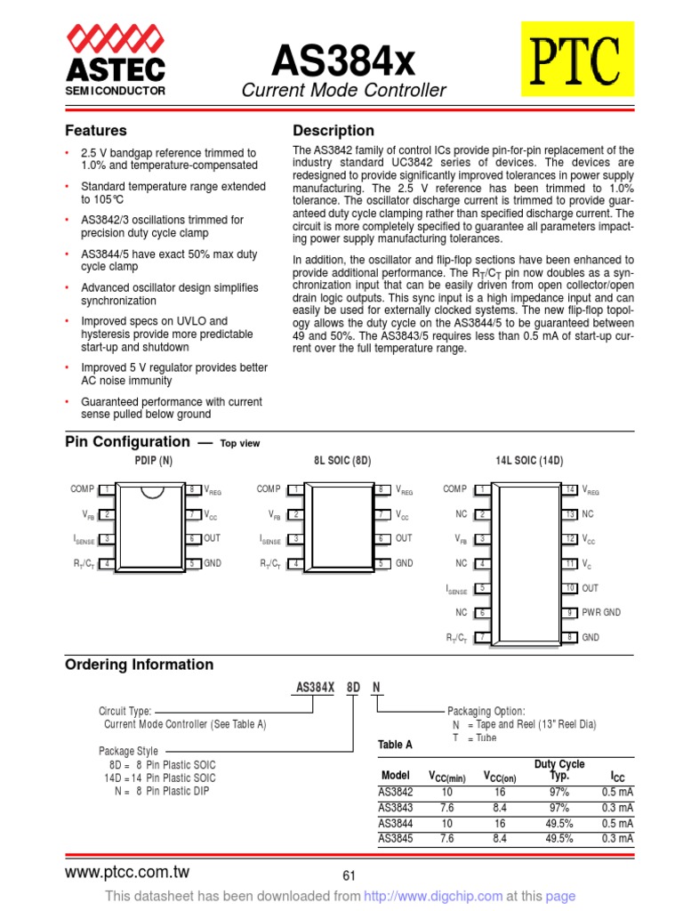 AS3842 | PDF | Amplifier | Operational Amplifier