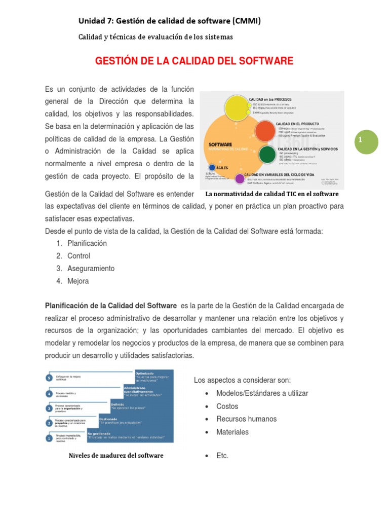 Calidad de Software (CMMI) | PDF | Calidad (comercial) | Software