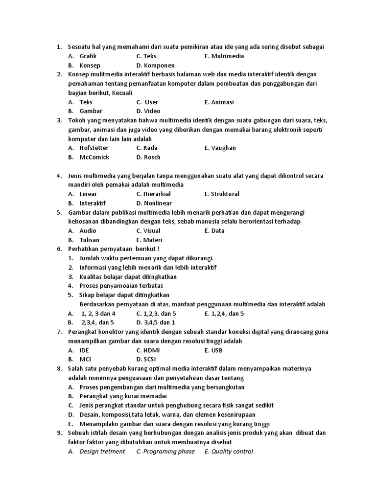 Soal Ujian Desai Media Interaktif | PDF