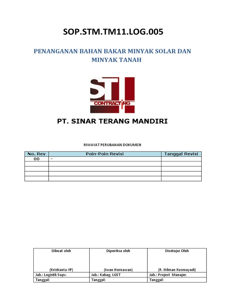 LOG-005 Penangan BBM | PDF
