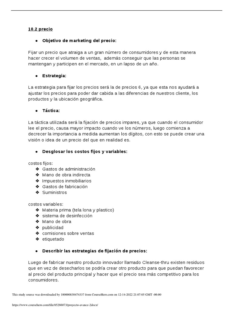 Proyecto Avance 2 | PDF | Marketing | Economias