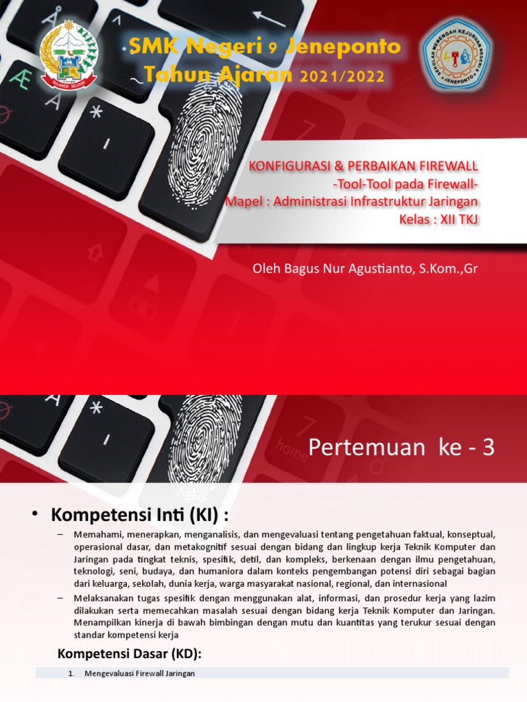 Tool Tool Pada Firewall Materi Pertemuan Ketiga Mapel AIJ | PDF | Komputer