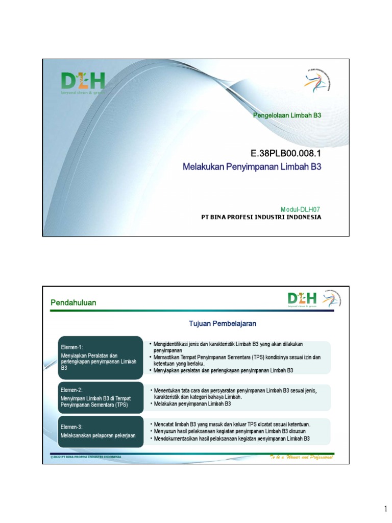 Modul-Dlh07 Melakukan Penyimpanan Limbah b3 (Handout) | PDF