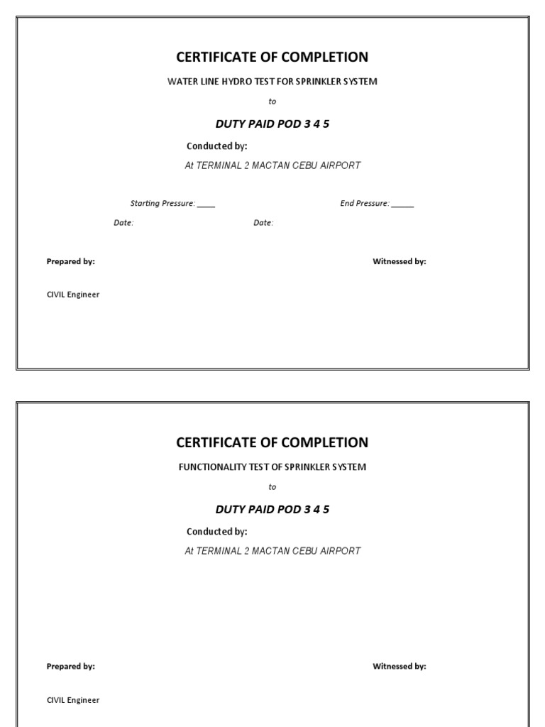Certificates Format | PDF | Fire Sprinkler System | Manufactured Goods
