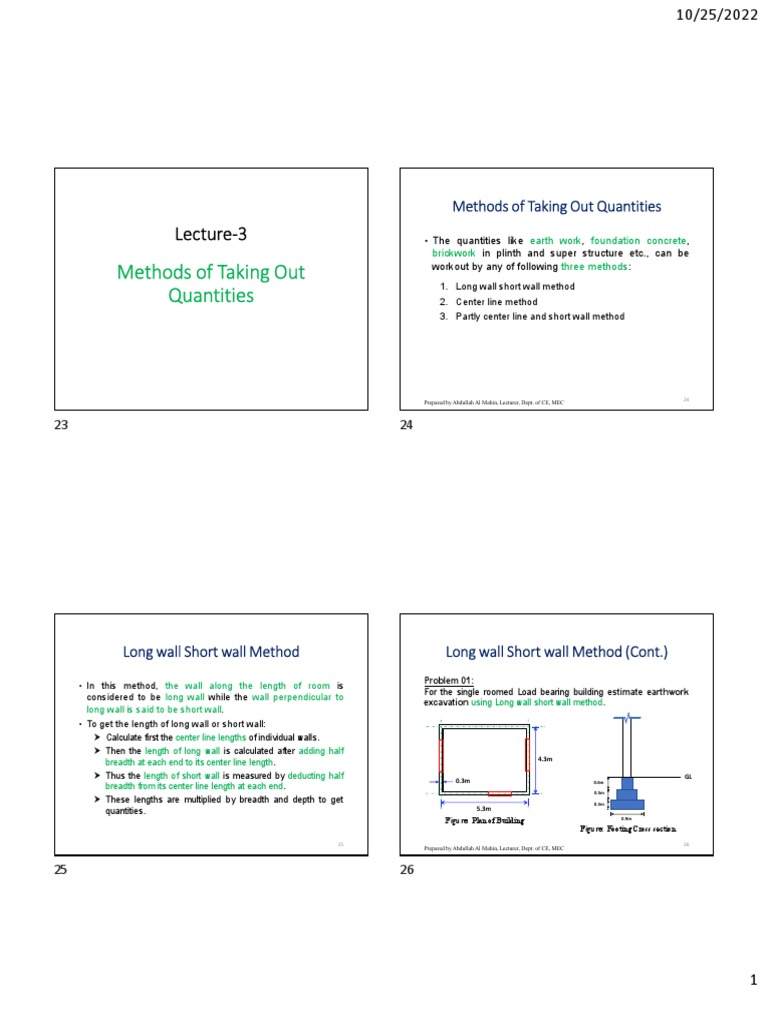 Microsoft PowerPoint - CE 403 - Quantity Surveying - pptx2 | PDF | Length | Metrology