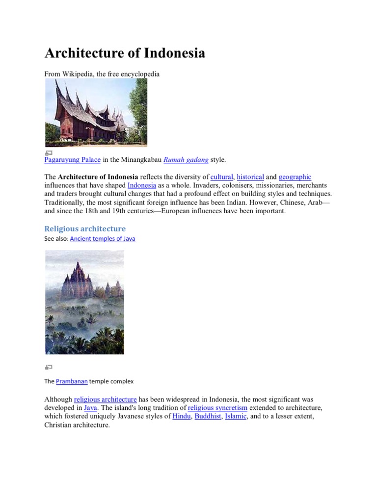 Architecture of Indonesia | Download Free PDF | Indonesia