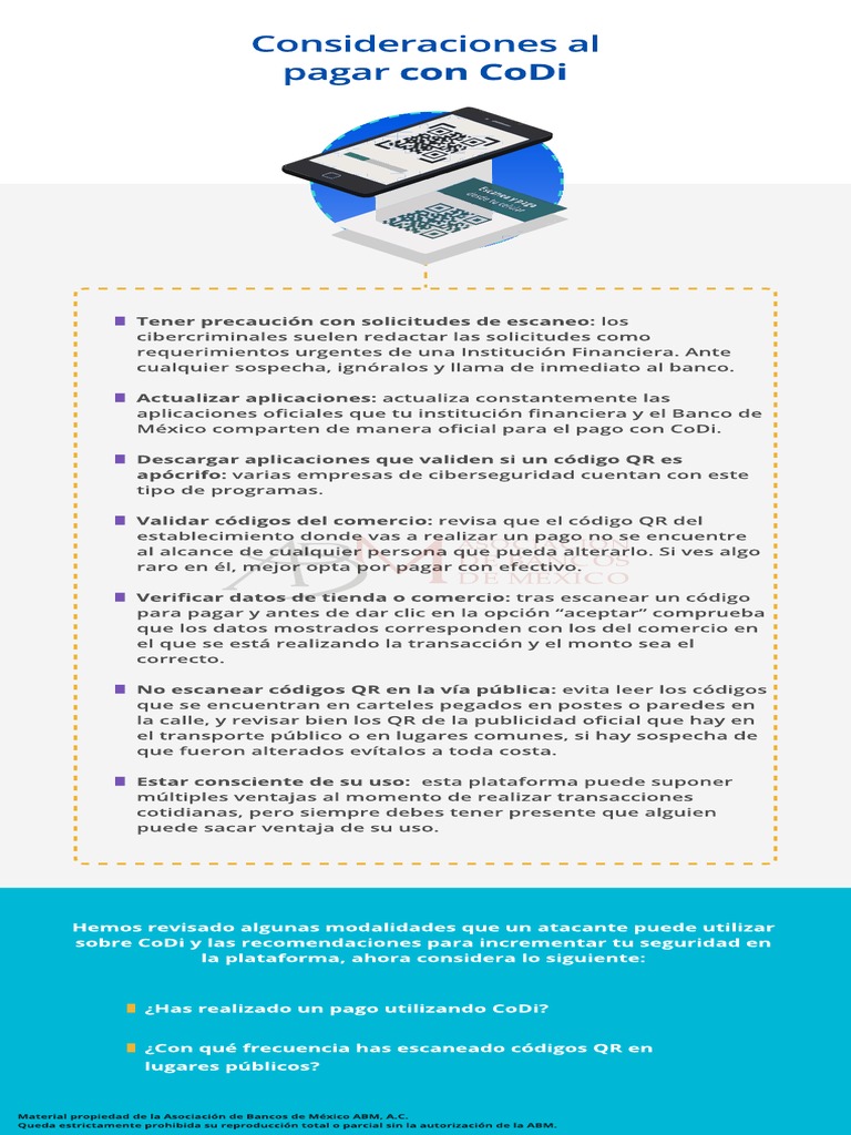 4.07 Consideraciones Al Pagar Con CoDi | PDF | Bancos | Código QR