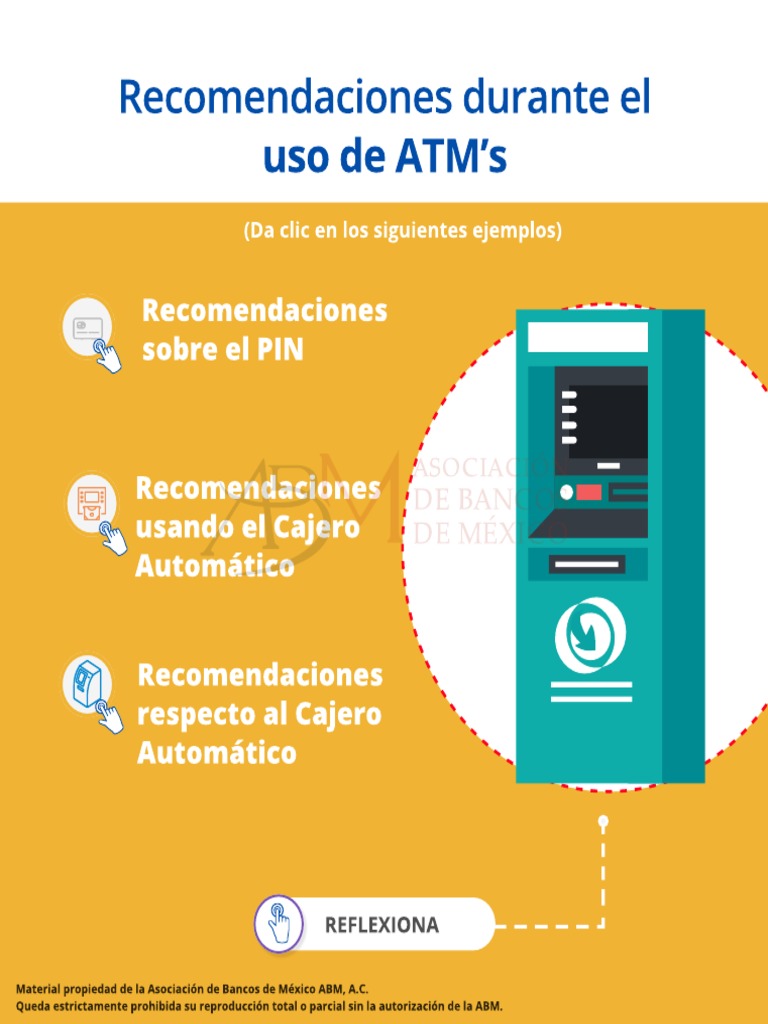 4.06 Recomendaciones Uso de ATMs | PDF | Número de identificación personal | Bancos