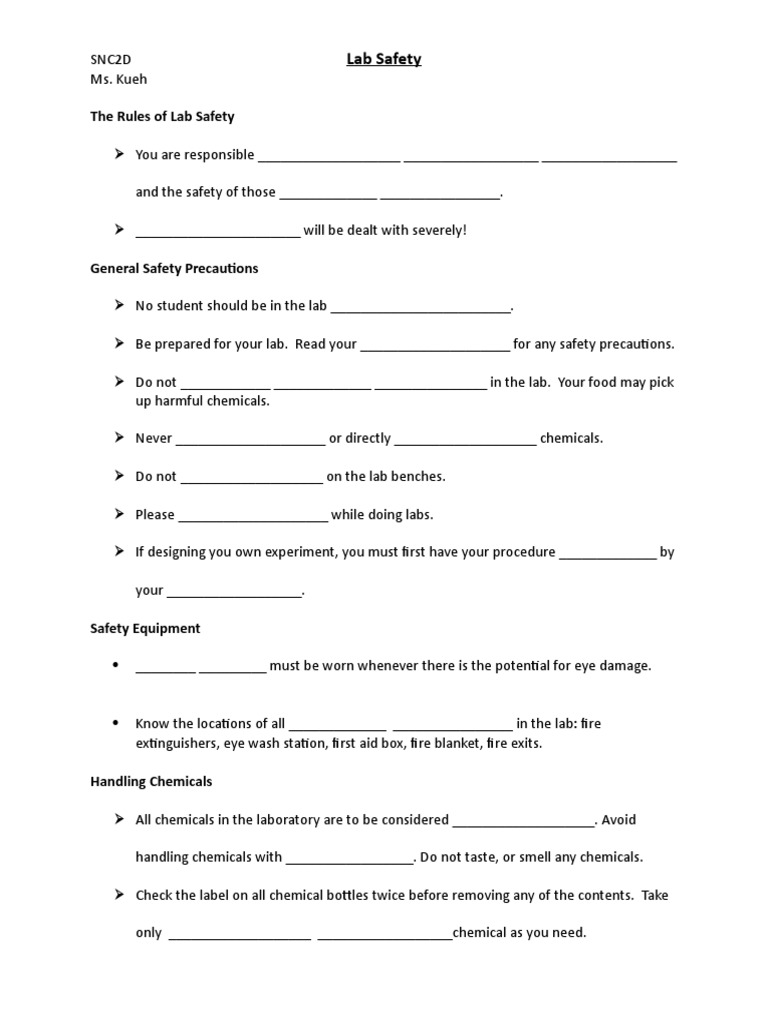 Lab Safety Handout1 | PDF | Laboratories | Safety