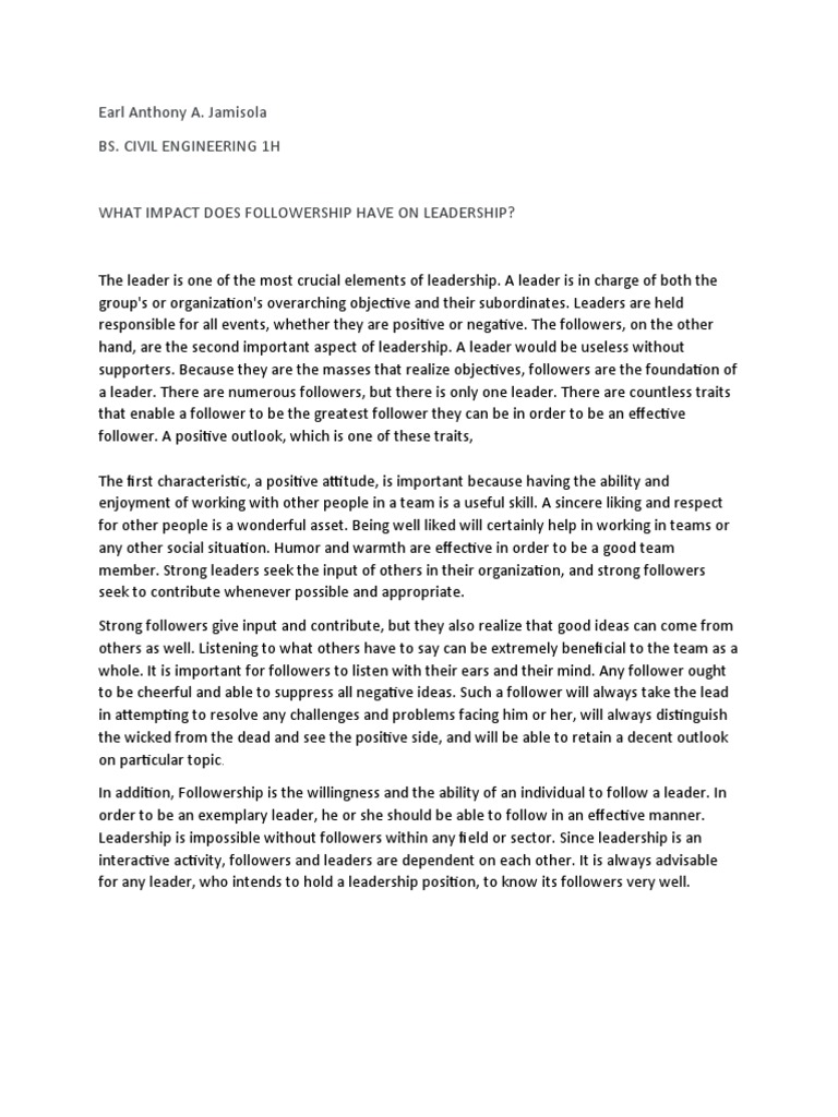 Rotc Followership Essay | PDF