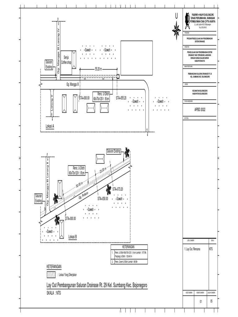 Drainase RT. 29 Kel. Sumbang Kec. Bojonegoro REV | PDF