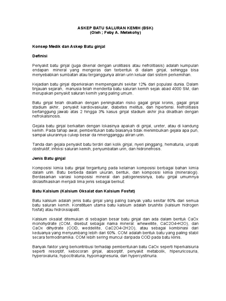 Askep Batu Saluran Kemih | PDF