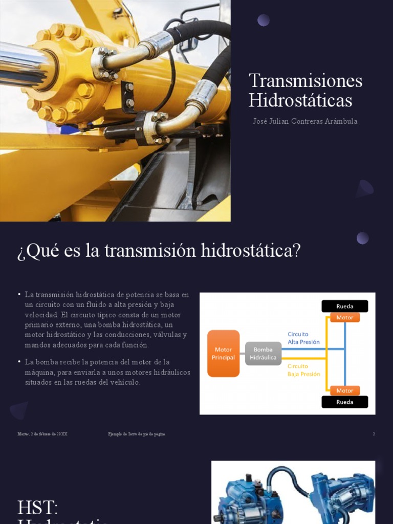 Transmisiones Hidrostáticas | PDF | Bomba | Bienes manufacturados