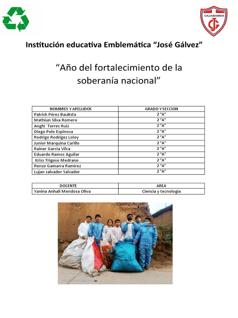 Informe Ambiental | Descargar gratis PDF | Residuos | Entorno natural