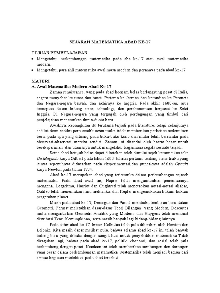 Matematika Abad Ke-17 | PDF | Seni