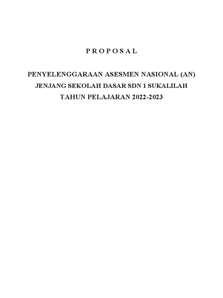 Proposal ANBK SDN ......... - GarutSelatan | PDF