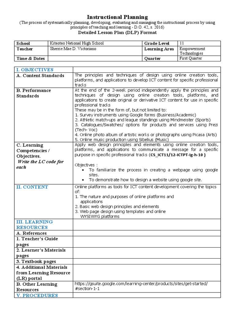 Empowerment Tech Lesson Plan Guide | PDF | Websites | Educational ...