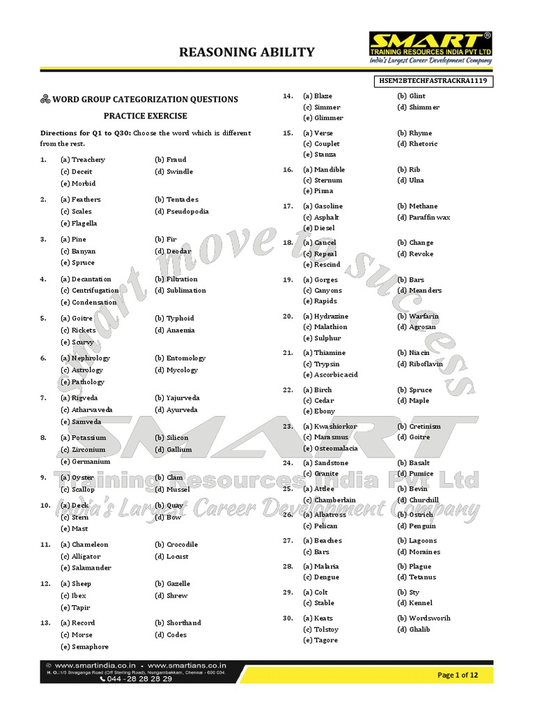 Classifying Words: An Exercise in Categorizing Terms According to Their ...